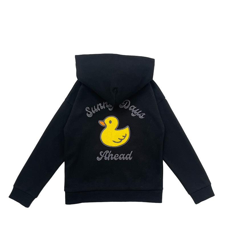 7dayz boy embroidery oversized hoodie - black - sb2312277d
