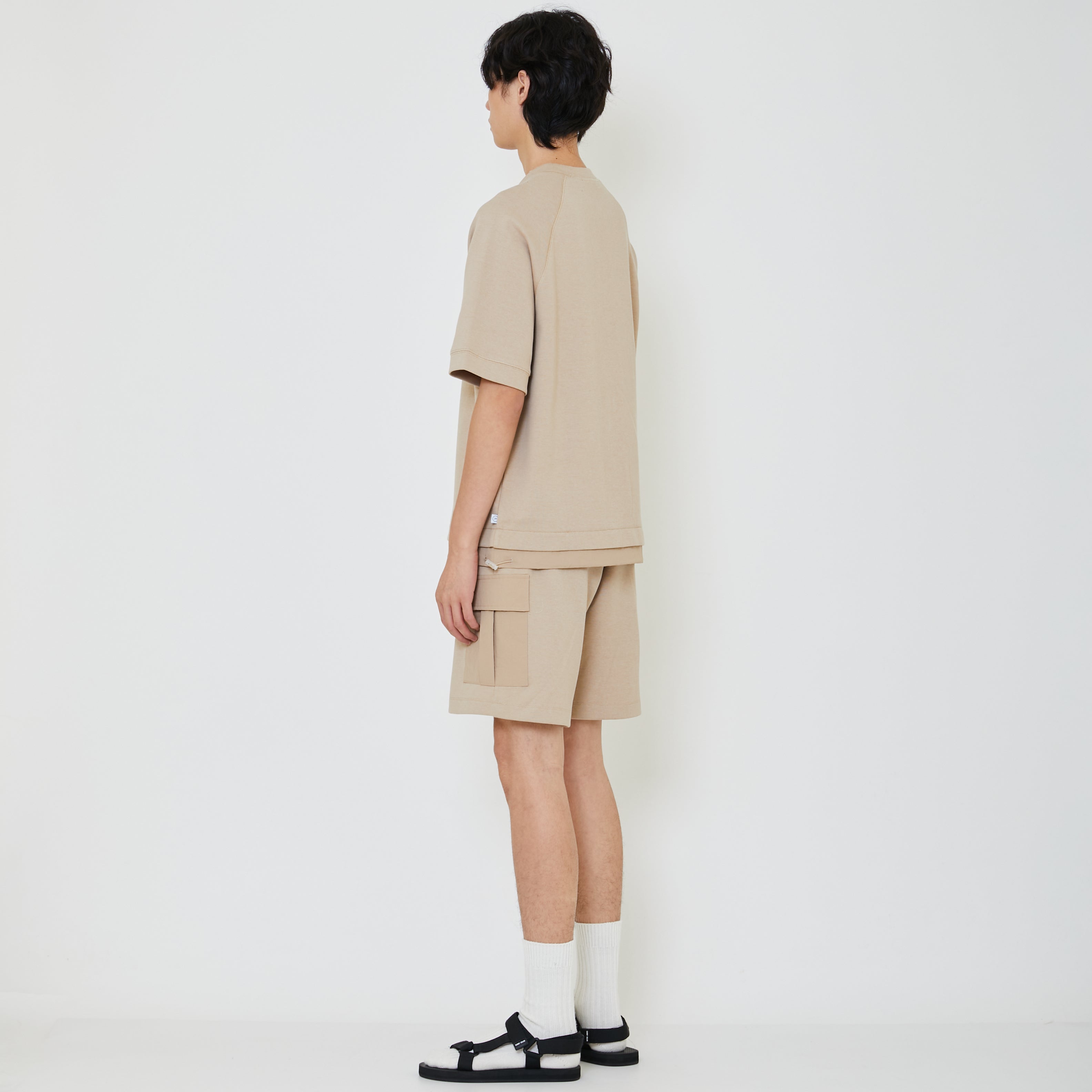 7dayz men oversized pique top - beige - sm2402024b