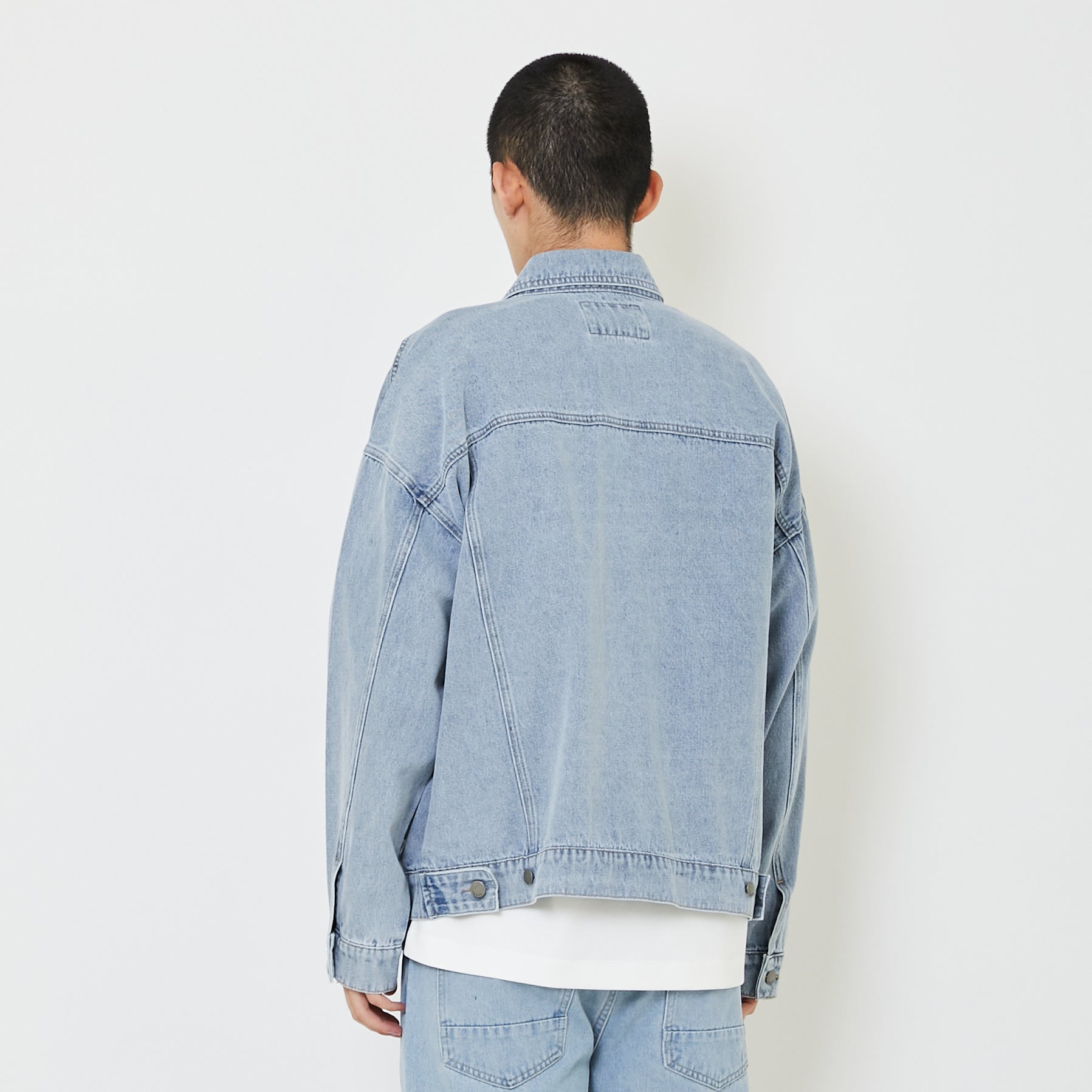 7dayz men oversized denim jacket - light blue - sm2408146a