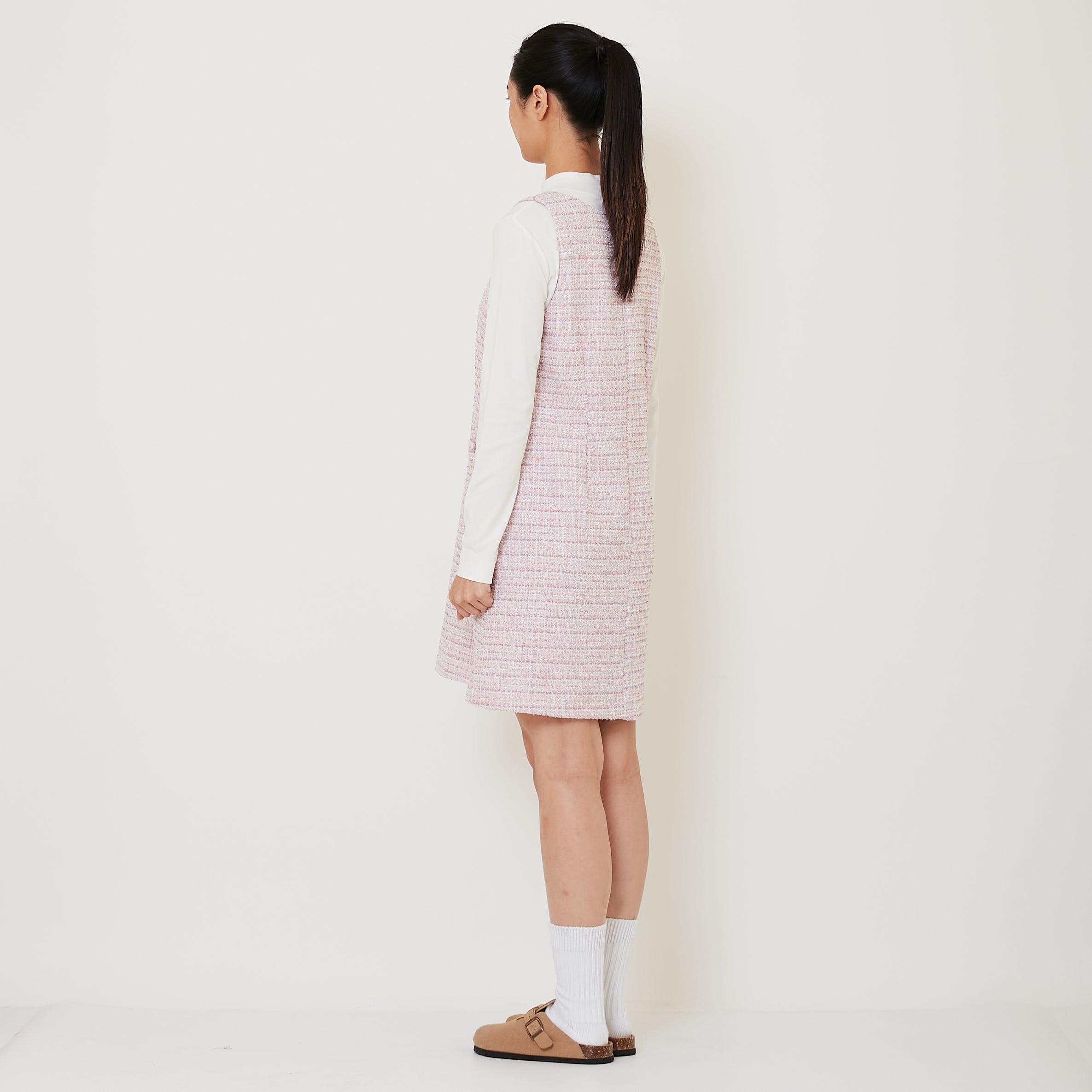 7dayz women tweed dress - pink - sw2410183a